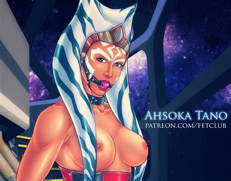 Rule 34 1girls Ahsoka Tano Ball Gag Bare Shoulders Big Breasts Blue