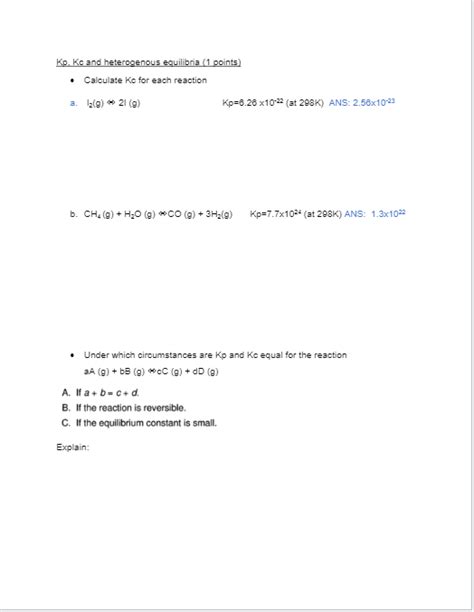 Solved Ko Ke And Heterogenous Equilibria 1 Points Chegg Com