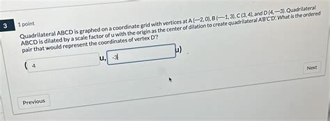 Solved Quadrilateral Abcd Is Graphed On A Coordinate Grid With