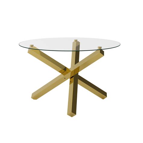 Capri Glass And Gold Dining Table Lpd