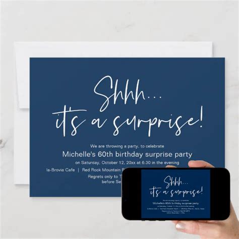 Shhh Its A Surprise Birthday Party Celebration Invitation Zazzle