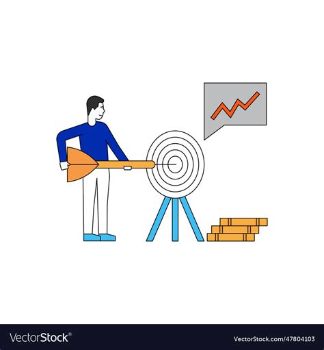 Babe Is Putting The Arrow Into Dart Royalty Free Vector Image