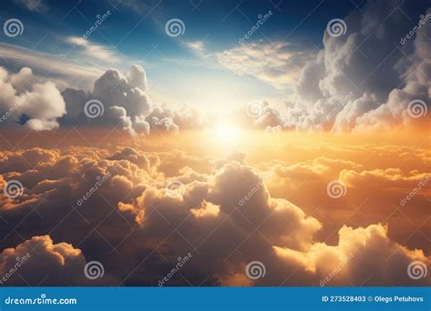 The Sun Is Shining Through The Clouds In The Sky Above The Clouds Is A