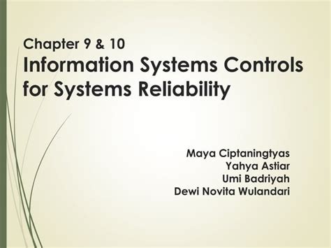 Information System Control For System Reliability Pptx