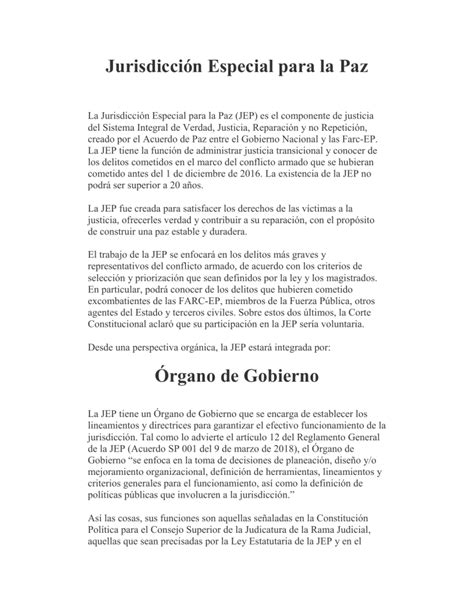 Jurisdicción Especial para la Paz
