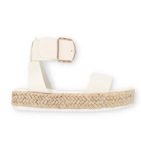 Girls Espadrille Mule Sandal White Edgars