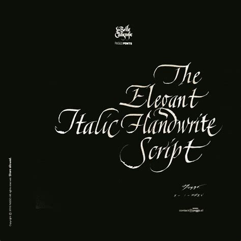 The Elegant Italic Handwrite Script Handwriting Script Calligraphy Letters
