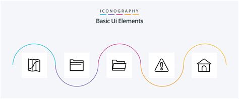 Basic Ui Elements Line 5 Icon Pack Including Hose Sign Folder