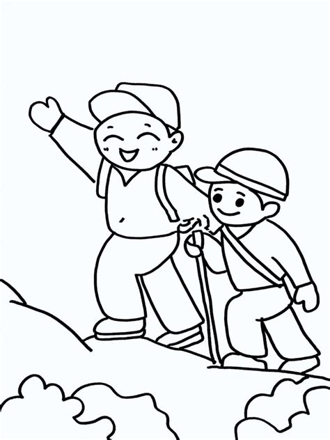 人物手拉手爬山简笔画怎么画简单（精选14张） 简笔画图片大全