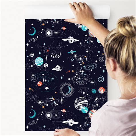 Tapeta Do Pokoju Chłopca Planety Kosmos Gwiazdy TapetyOnline pl