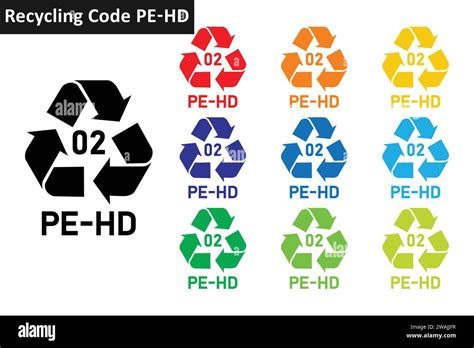 Pe Hd Plastic Recycling Code Icon Set Mobius Strip Plastic Recycling