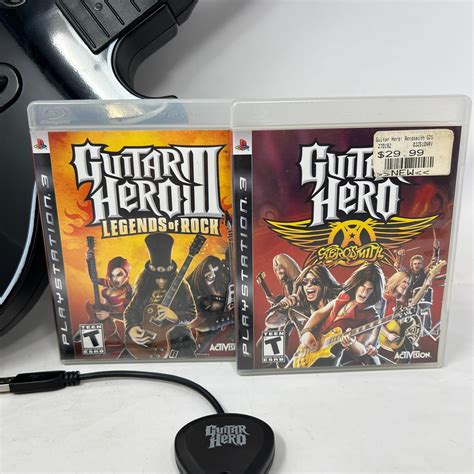Tested Ps3 Les Paul Guitar Hero 3 Lor World Tour Aerosmith Wireless W
