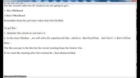 Ac Analysis Rin Rout Video2 Youtube