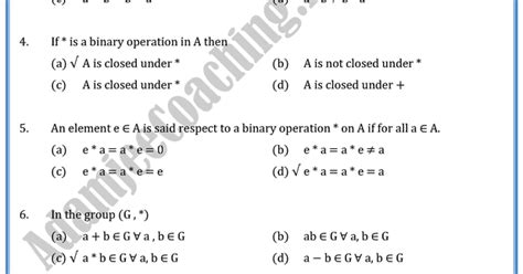Adamjee Coaching Groups Theory Mcqs Mathematics 11th