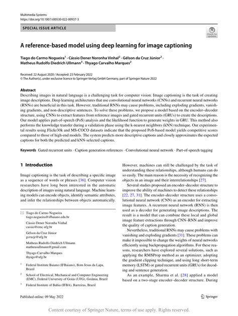 a reference based model using deep learning for image captioning