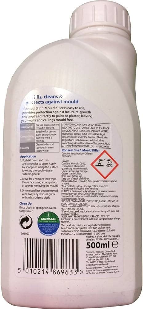 Case Of 6 X Ronseal 3 In 1 Mould Killer Liquid 500ml