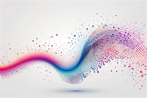 Premium Photo Flowing Dots Particles Wave Pattern Halftone Gradient Curve Shape Isolated On