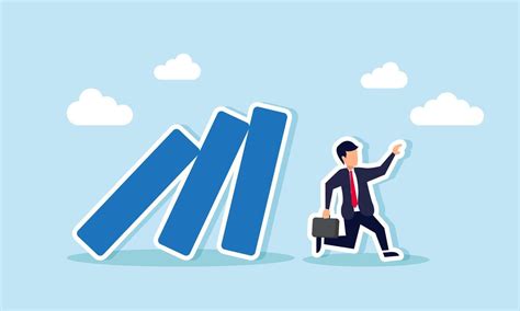 A Businessman Running To Avoid Falling Blocks Illustration Concept Of