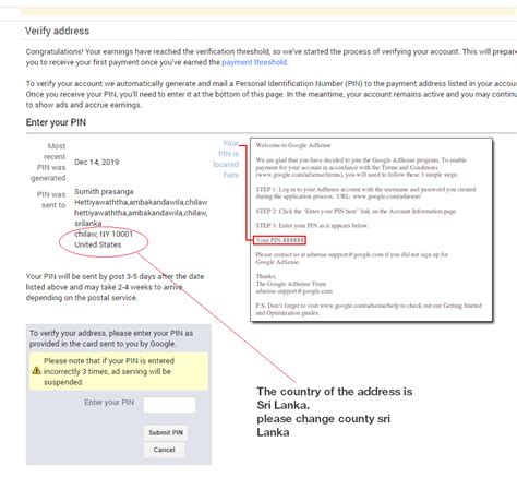 Google Adsense Check And Edit Address Page Screenshot Experimente
