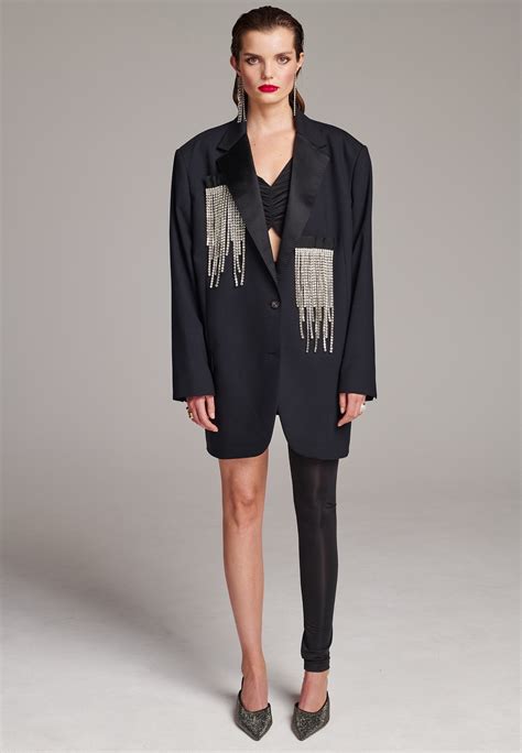 Tux Crystal Oversized Blazer Navy Frenken