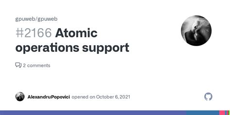 atomic operations support · issue 2166 · gpuweb gpuweb · github