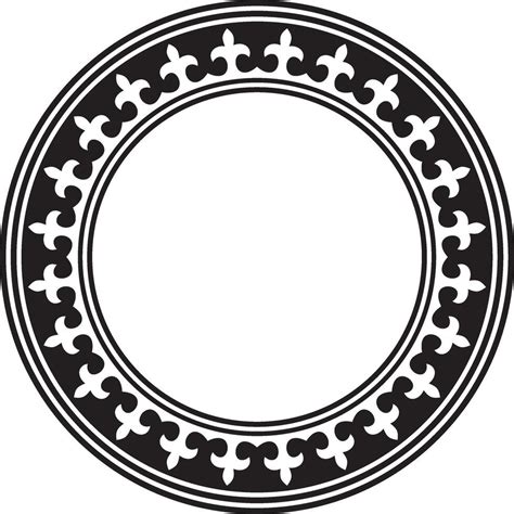 Negro Monocromo Redondo Kazakh Nacional Ornamento étnico Modelo De El