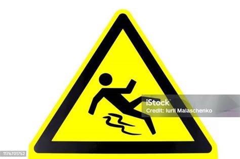 얼음의 위험에 대한 경고 표시 노란색 배경에 떨어지는 사람 미끄러짐 주의 표지판에 대한 스톡 사진 및 기타 이미지 미끄러짐 주의 표지판 아이콘 겨울 Istock