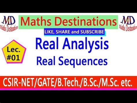 Real Analysis Real Sequences Lec YouTube