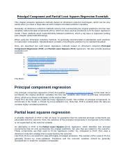 Principal Component And Partial Least Squares Regression Essentials Docx Principal Component