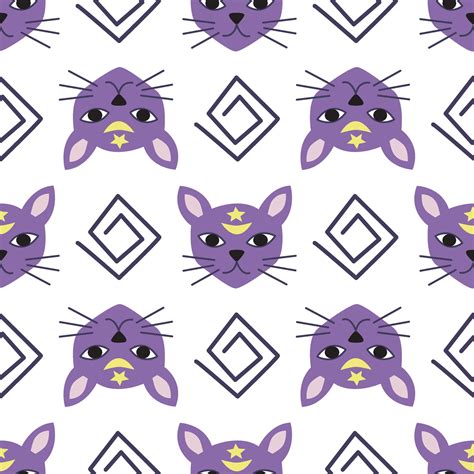 Feline Seamless Pattern Vector Illustration 35694097 Vector Art At Vecteezy