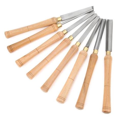 LEX Outils de tour à bois 8pcs Qqmora Acier rapide 42 cm