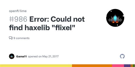 Error Could Not Find Haxelib Flixel · Issue 986 · Openfllime · Github