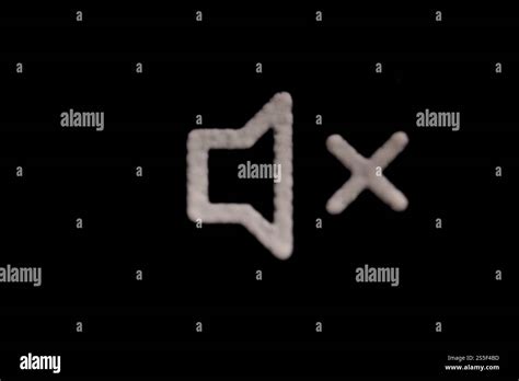 Sound Out Mute Symbol Track Song Episode In White With Black Background Stock Photo Alamy