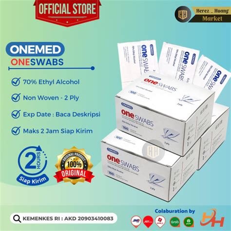 Jual Tissue Alcohol One Swab ONEMED Tisu Alkohol Swab 1 Box Isi 100pcs