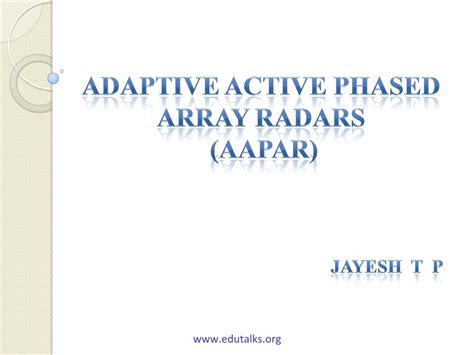 Pdf Adaptive Active Phase Array Radars Aapar Downloads