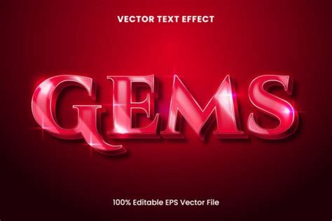 Red Ruby Gem Vector Text Effect Graphic By Limecube · Creative Fabrica