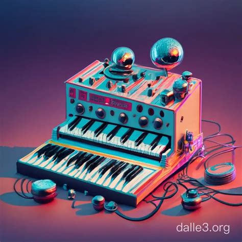 Realistic 80s Miniature Synthesizer Art Dalle3 Ai