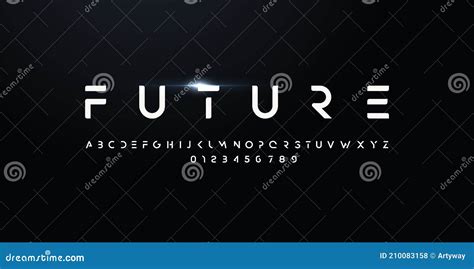 Future Style Font Bold Letters And Numbers Futuristic Design Type For