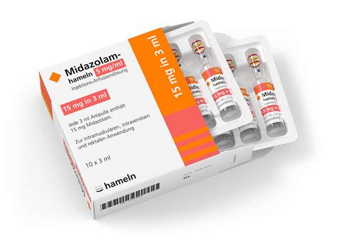 De Midazolam 5 Mg Ml 15 Mg In 3 Ml 2875 Hameln Pharma