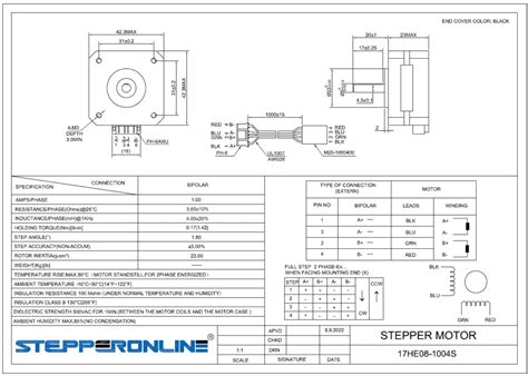 Stepperonline Nema 17 Stepper Motor 17he08 1004s Dconqueror3d