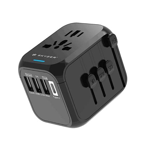 Skyzer Pd156 Travel Adapter 3usb A 1usb C
