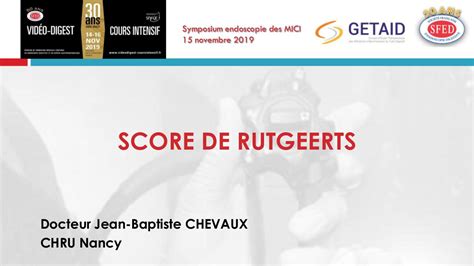 Le Score De Rutgeerts Sfed