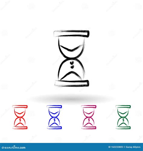 Hourglass Sketch Style Multi Color Icon Simple Thin Line Outline