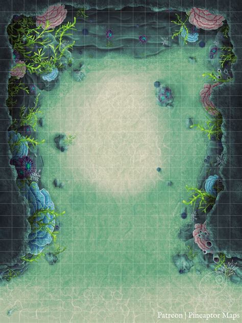 Sunlit Grotto 20x27 Underwater Battlemap