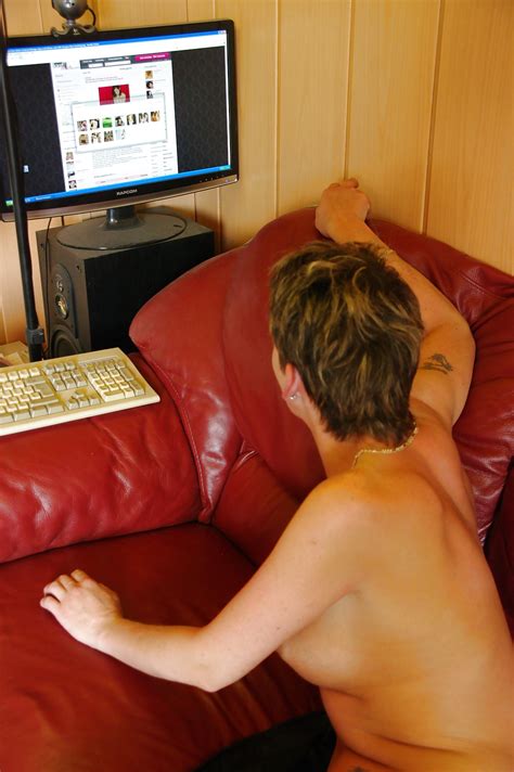 Horny German Milf Naked In Stockings On Computer And Webcam Porn Pictures XXX Photos Sex