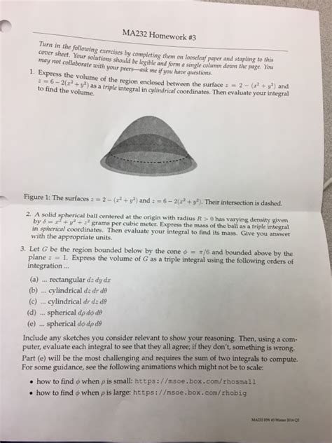 Solved Express The Volume Of The Region Enclosed Between The Chegg