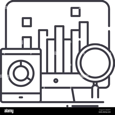 Data Analysis Icon Linear Isolated Illustration Thin Line Vector Web Design Sign Outline