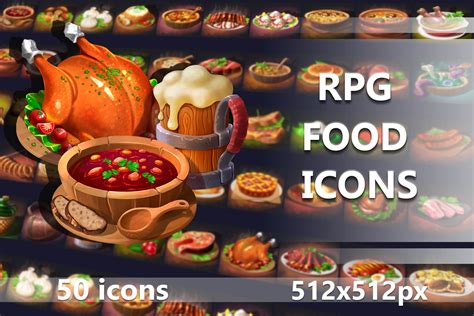 50 Rpg Food Icons Download Pack