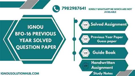 IGNOU BFO 16 Previous Year Solved Question Paper IGNOU Solved Assignment 2025 26 2024 25