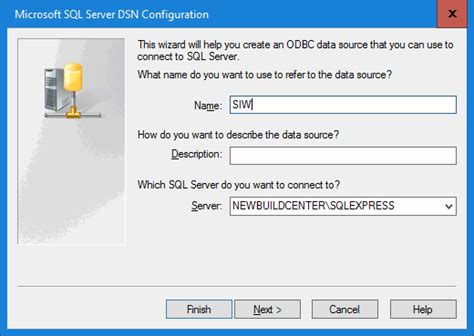 Microsoft SQL Server ODBC Settings For SIW